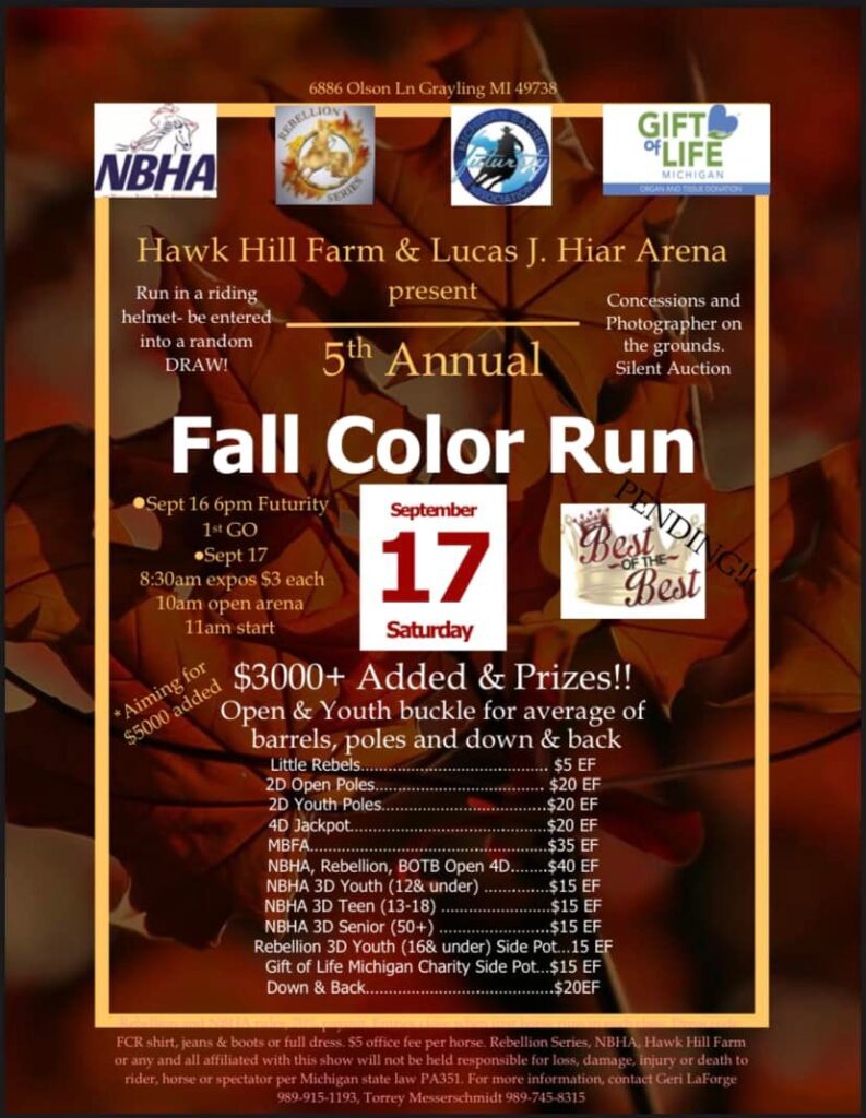 Sept 17 Fall Color Run – MI NBHA